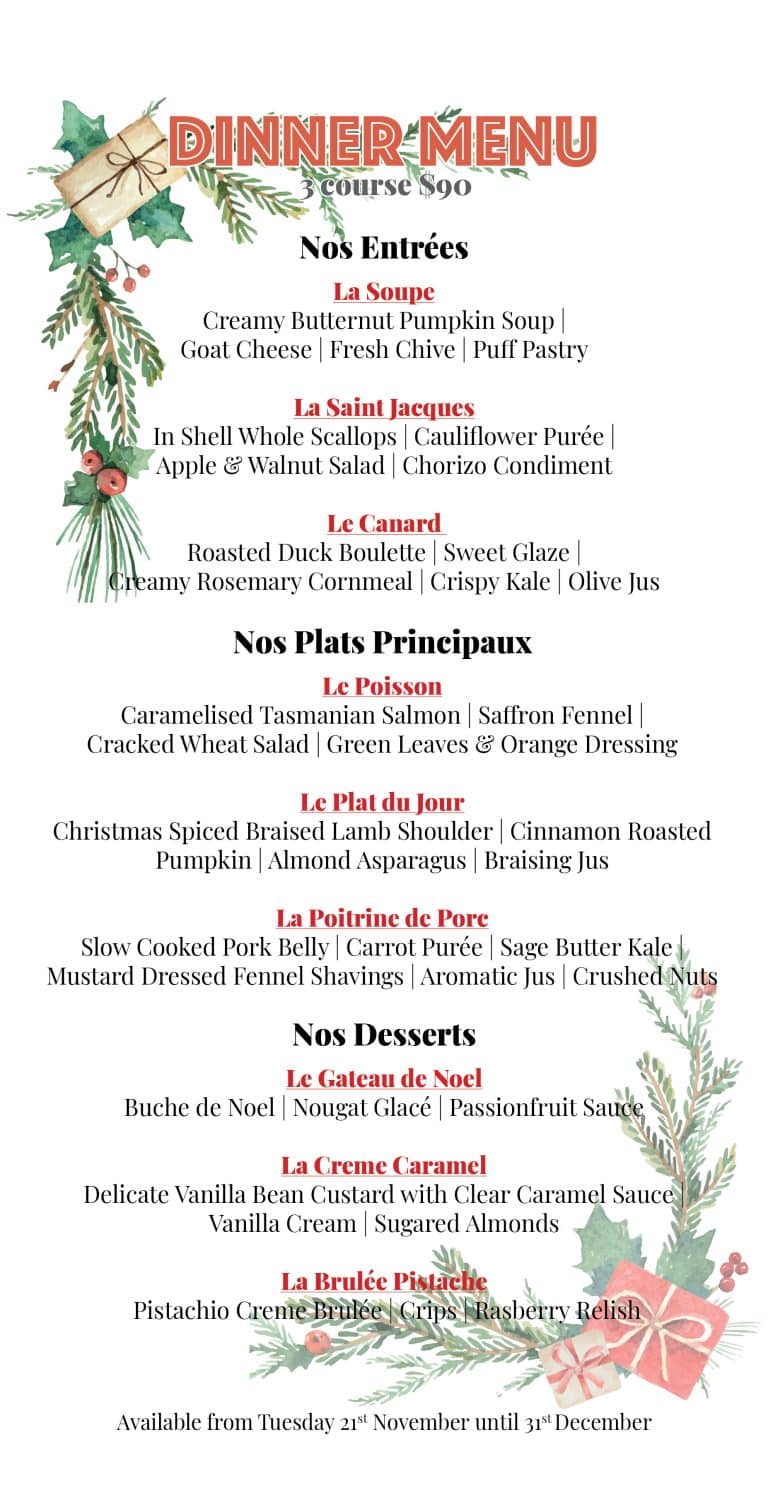 Menu | C'est Bon | Cairns Best French Restaurant