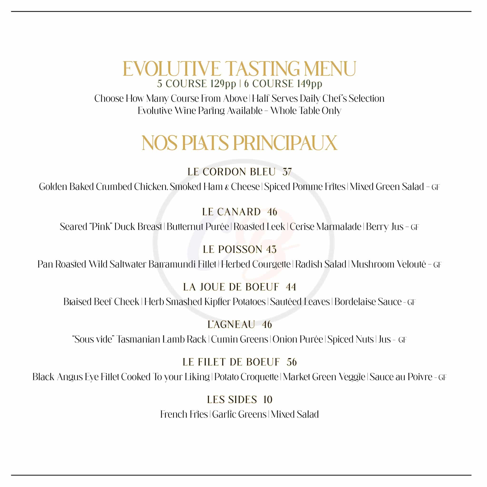 Menu | C'est Bon | Cairns Best French Restaurant